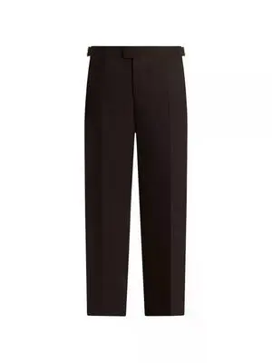 Manière De Voir Slim Fit Tailored Trousers With Silver-toned Buckles - Brown
