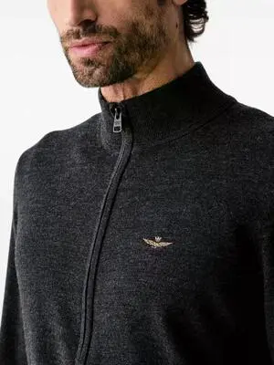 AERONAUTICA MILITARE Logo Embroidered Cardigan
