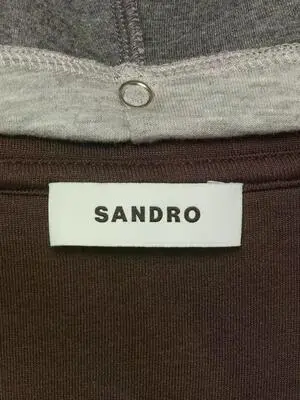 Sandro Cropped Hoodie With Embroidered Logo Detail