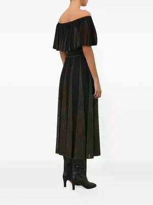 Zimmermann Valiant Ruffled Metallic-knit Top