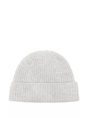 Eleventy Ribbed-knit Beanie Hat - Grey