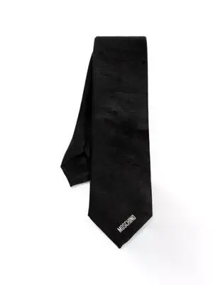 Moschino Logo-embroidered Tie - Black