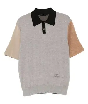 Jacquemus Colour-block Polo Sweater - Grey