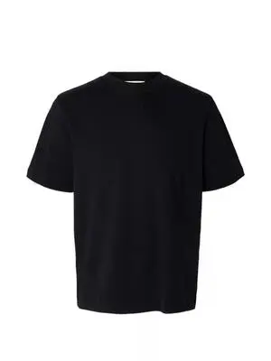 SELECTED Short-sleeve Cotton T-shirt - Black