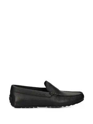 BOSS Tumbled-leather Loafers With Driver Sole