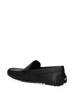 BOSS Tumbled-leather Loafers With Driver Sole