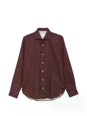 Eleventy Polka-dot Long-sleeve Shirt - Red