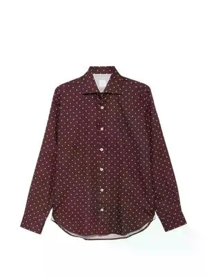 Eleventy Polka-dot Long-sleeve Shirt - Red