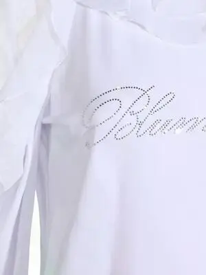 Blumarine Ruffled Strass-logo Tank Top