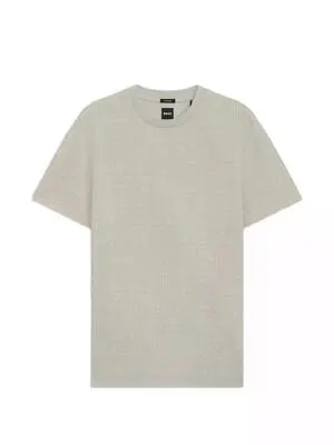 BOSS Cotton T-shirt With Two-tone Jacquard-knit Pattern