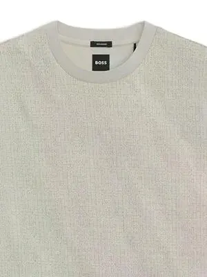 BOSS Cotton T-shirt With Two-tone Jacquard-knit Pattern