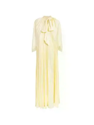 SELF-PORTRAIT Lace-trim Tie-neck Maxi Dress