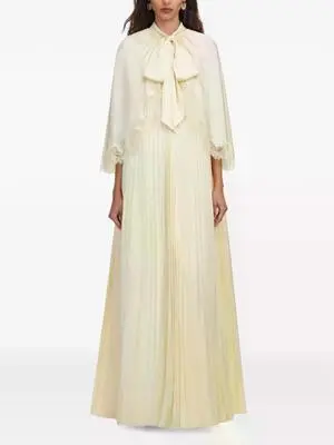 SELF-PORTRAIT Lace-trim Tie-neck Maxi Dress