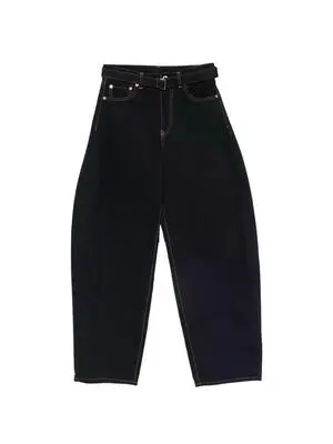 Sacai Belted Contrast-stitch Jeans