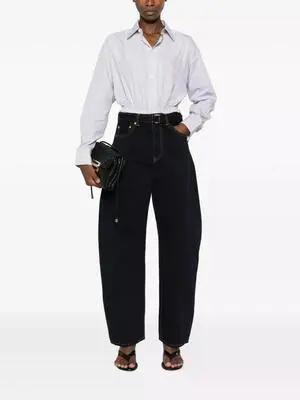 Sacai Belted Contrast-stitch Jeans