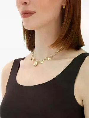 NANIS 18k Yellow Pavé Diamond Sway Boule Link Necklace