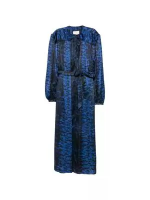 Isabel Marant Étoile Luada Abstract Print Belted Midi Dress - Blue
