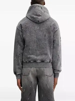 BEAMS Distressed Paint-splatter Hoodie
