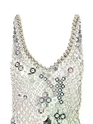 Rabanne Tone Sequin Embellished V-neck Sleeveless Top