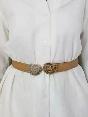 Saint Laurent 1980s Fossil Shell Belt