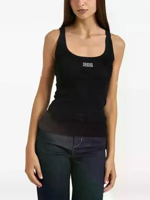Elisabetta Franchi Logo Plaque Ribbed Tank Top
