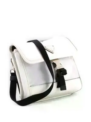 Prada Re-nylon And Leather Buckle Flap Small Crossbody Bag