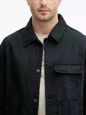 Armani Exchange Logo Embroidered Denim Jacket