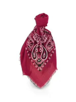 BEYOU Paisley-print Frayed Scarf - Pink