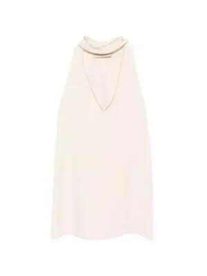 Valentino Garavani Metallic-trim V-neck Top