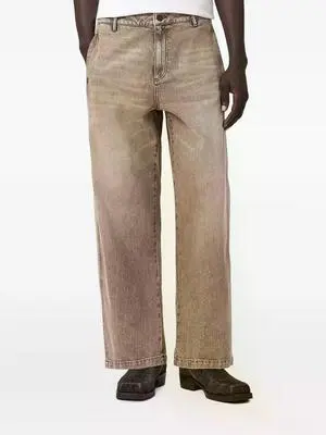 ALLSAINTS Raafi Washed Wide-leg Jeans - Brown