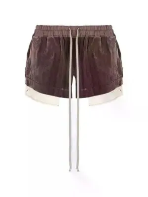 Rick Owens Velvet-effect Layered Shorts - Grey