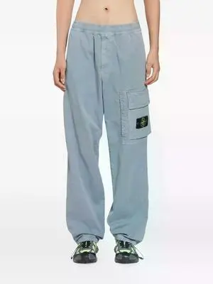 Stone Island 3100036 Stretch Organic Broken Twill Cotton Old Effect Joggers - Blue