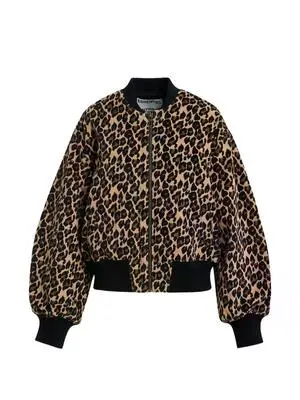 Essentiel Antwerp Leopard Print Bomber Jacket