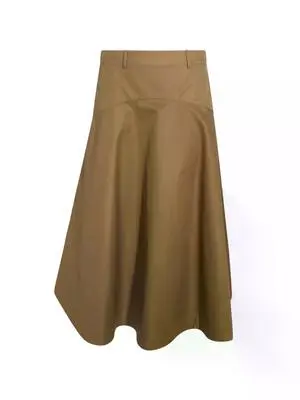 Balenciaga A-line Cotton Skirt In Camel