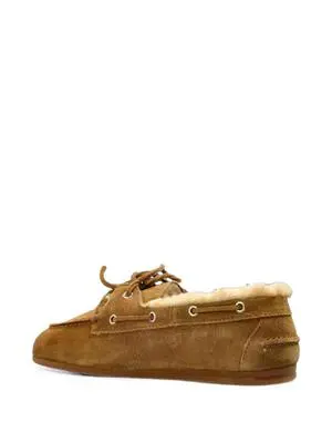POSA Boat Shearling-lined Calf Suede Loafers