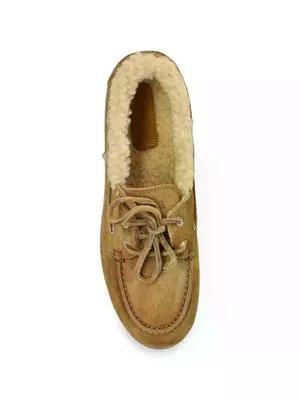POSA Boat Shearling-lined Calf Suede Loafers