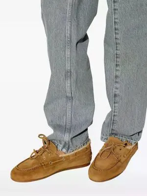 POSA Boat Shearling-lined Calf Suede Loafers