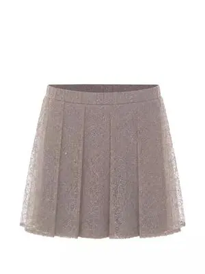 TWINSET Lace Miniskirt With Sequins - Neutrals