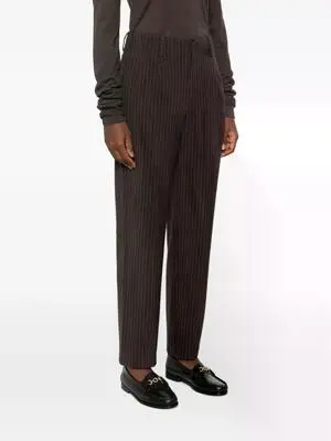 YERSE Dark Pinstripe Pattern Straight Leg Trousers