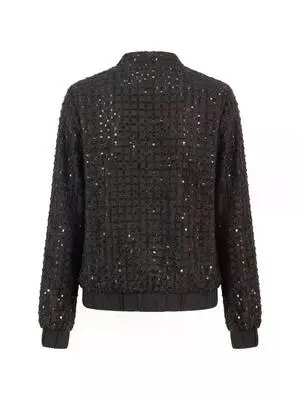 NISSA Sequin Embellished Bomber Jacket