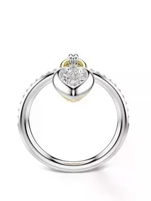 SWAROVSKI Idyllia Heart Charm Pavé-set Ring - Silver