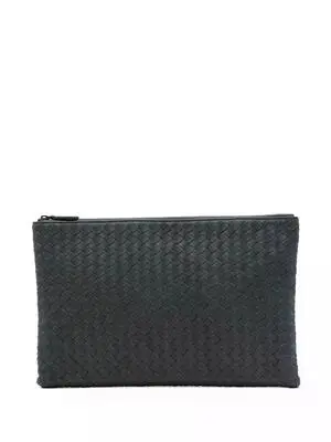 Bottega Veneta Woven Nappa Leather Clutch - Grey