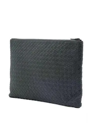 Bottega Veneta Woven Nappa Leather Clutch - Grey