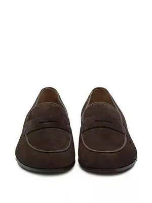 LOTTUSSE Verona Suede Penny Slot Loafers