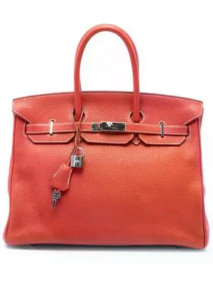 Hermès 2011 Limited Edition Bicolor Clemence Birkin Retourne 35 Handbag - Orange
