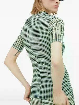 RÉSUMÉ Gingham Print Mesh T-shirt