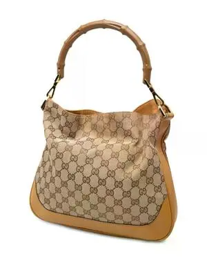 Gucci 2000-2015 Gg Canvas Bamboo Web Satchel