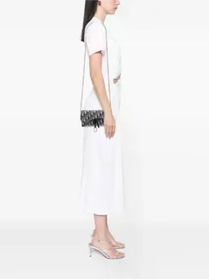 Dior Oblique Canvas Saddle Wallet On Chain Crossbody Bag - Blue