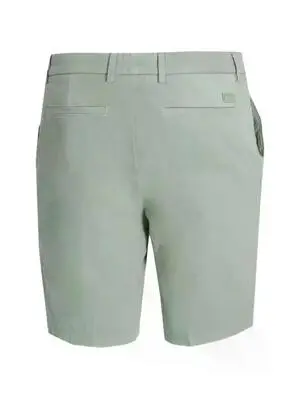 BOSS Kane Cotton Shorts With Belt Loops - Green