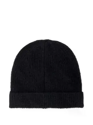MASSIMO OSTI STUDIO Bouclé Beanie With Logo Plaque